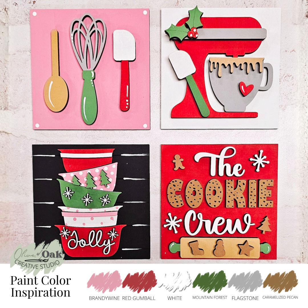 DIY Mini Christmas Baking Square Tiles *Inserts ONLY* – Olive + Oak