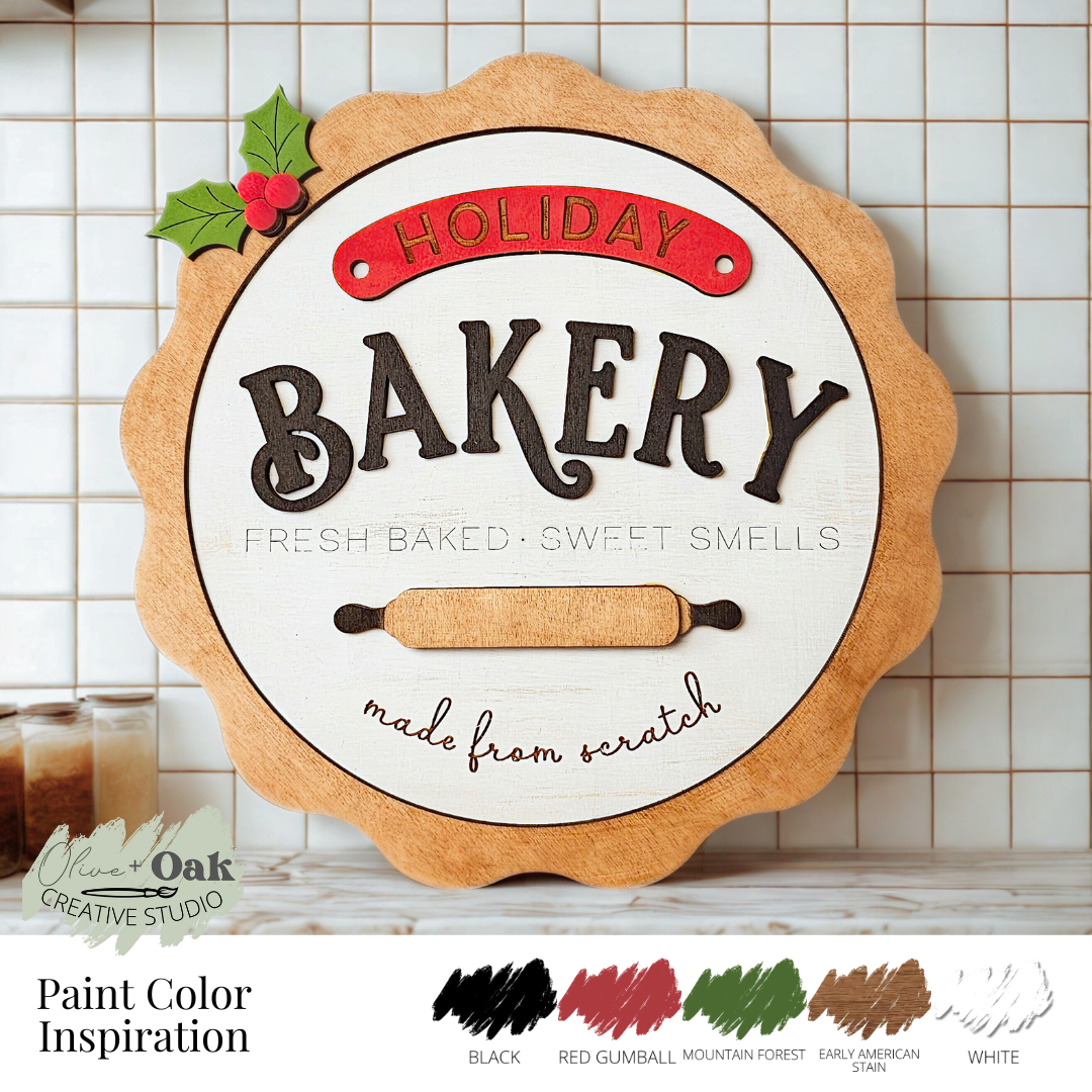 DIY Holiday Bakery Shelf Sign – Olive + Oak
