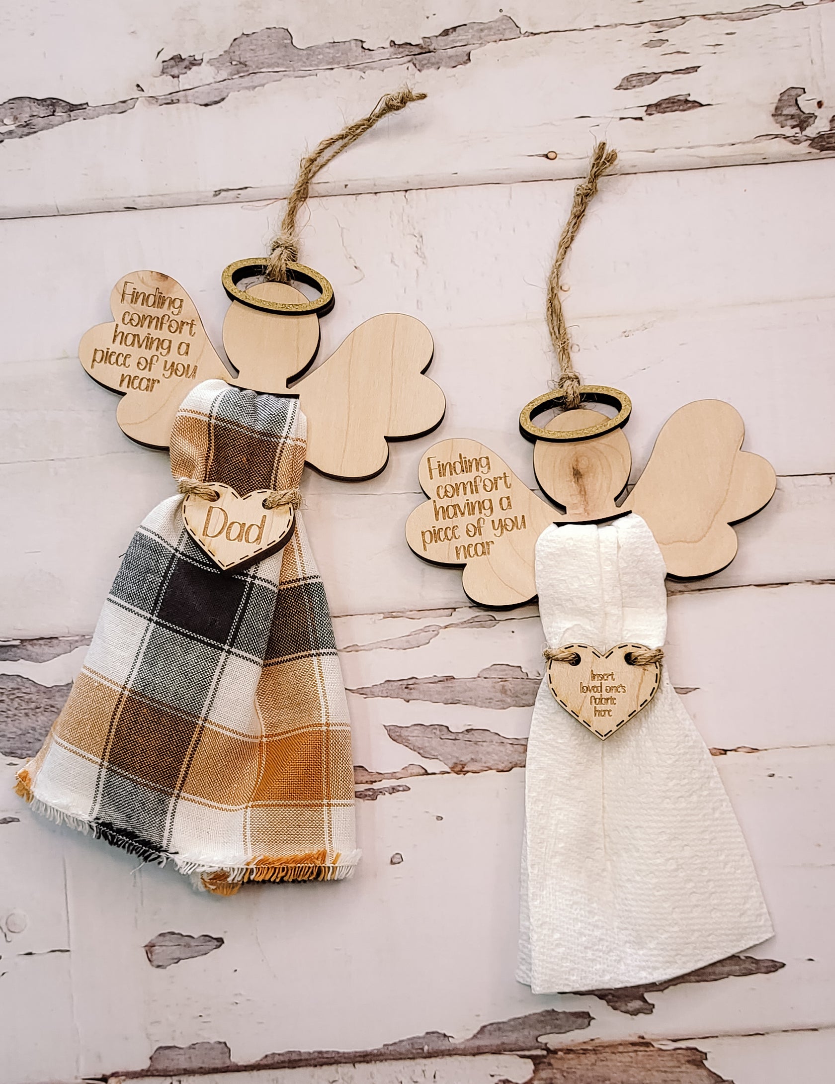 Personalized Keepsake Angel Ornament w/ Fabric Space |... – Olive + Oak